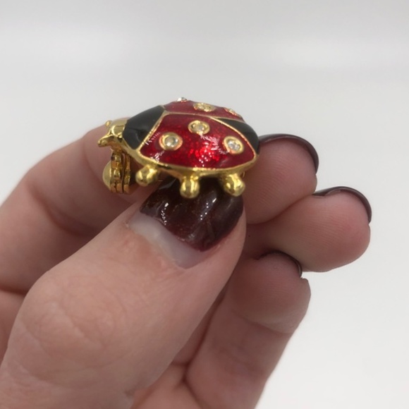 Jewelry | Vintage Black And Red Enamel Ladybug Brooch | Poshmark